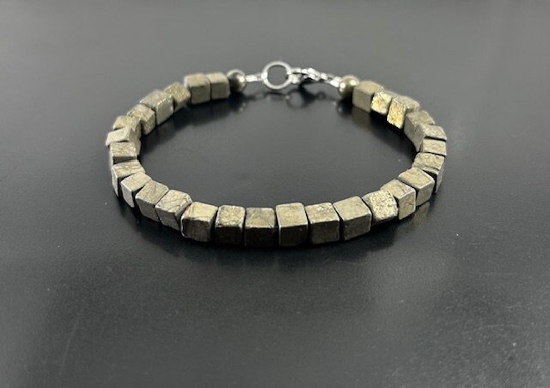 Genuine Pyrite Bracelet, Pyrite Cube Bracelet, Wealth Bracelet ...