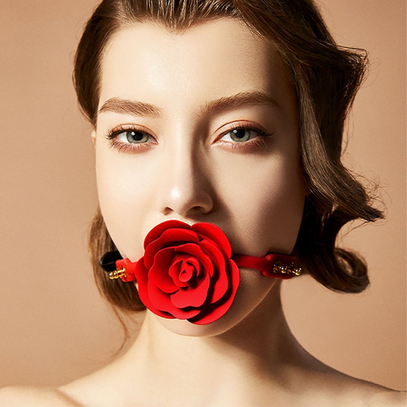 Luxury Leather Gag Silicone Rose Gag Flower Gag Medical | Etsy