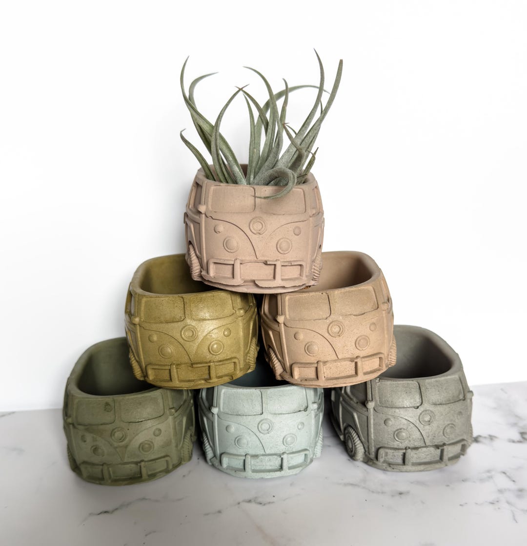 Vintage Bus Planter | Concrete Planter | Indoor Planter | Vintage Bus ...