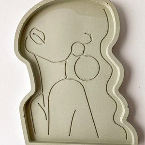 Woman Concrete Jewelry Dish | Concrete Tray | Woman’s Face Art ...