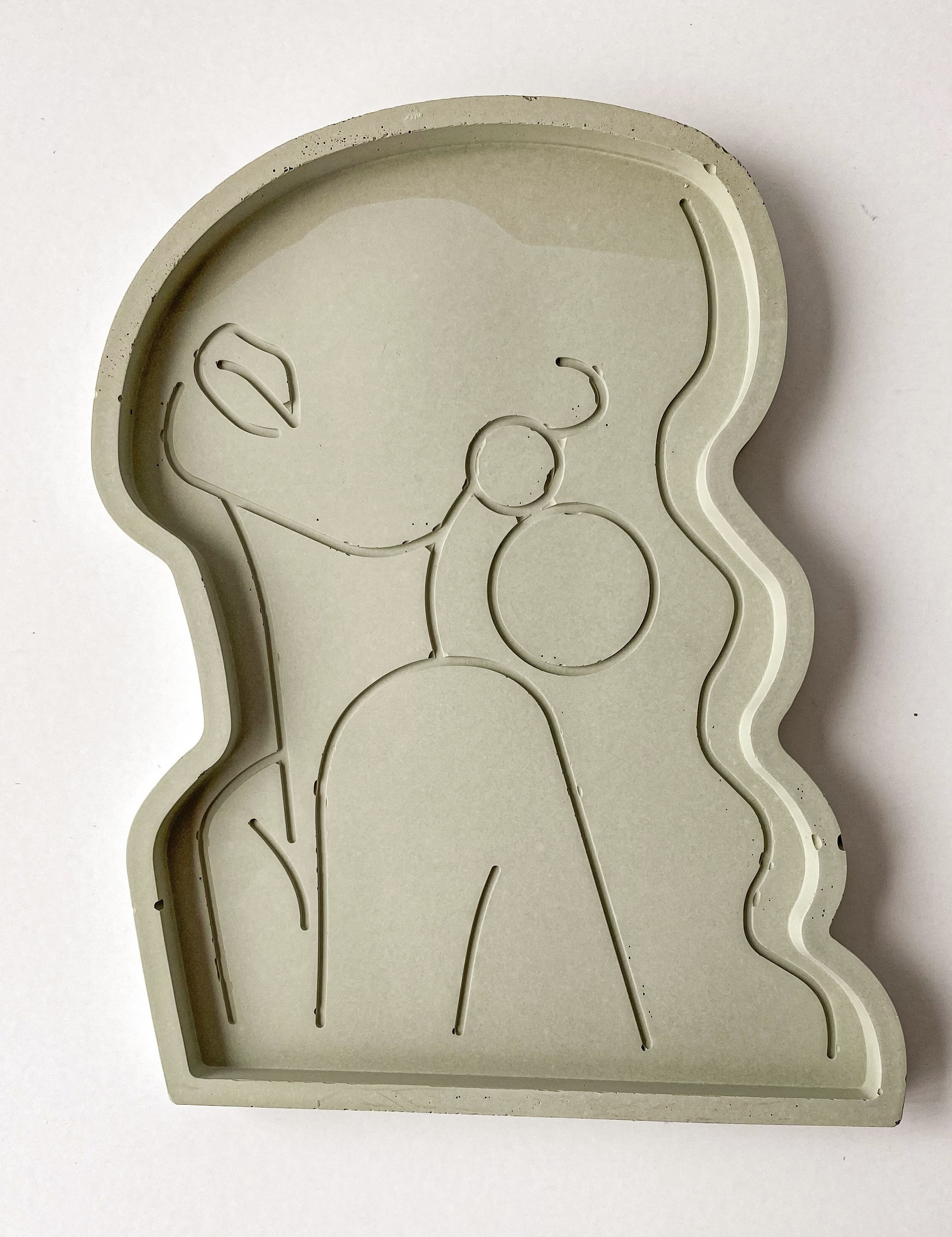 Woman Concrete Jewelry Dish | Concrete Tray | Woman’s Face Art ...