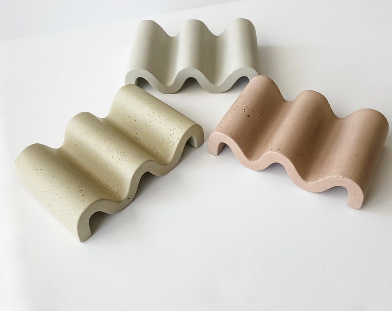 Wave Tray Concrete Wave Tray Jewelry Dish Soap Tray - Etsy