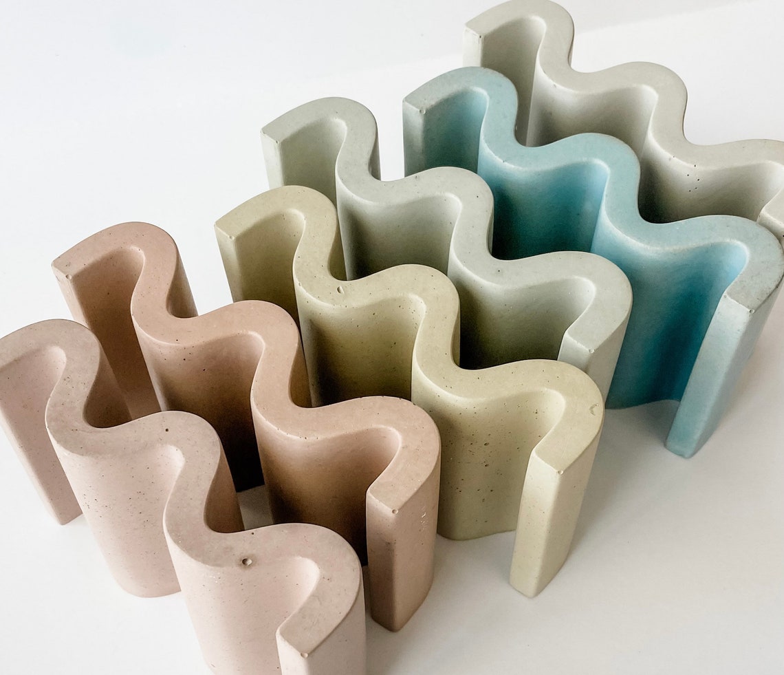 Wave Tray Concrete Wave Tray Jewelry Dish Soap Tray - Etsy