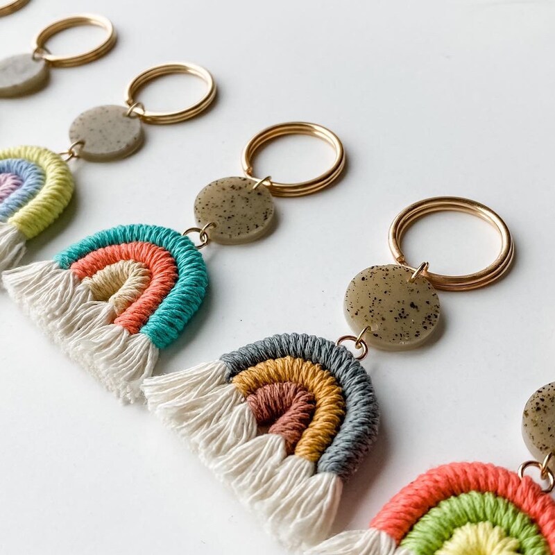 Rainbow Keychain - Etsy