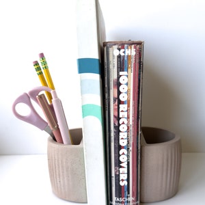 Planter Book Ends | Concrete Office Decor | Concrete Book End | Modern ...