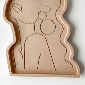 Woman Concrete Jewelry Dish | Concrete Tray | Woman’s Face Art ...
