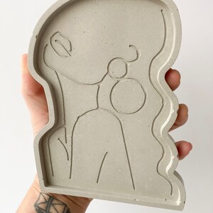 Woman Concrete Jewelry Dish | Concrete Tray | Woman’s Face Art ...