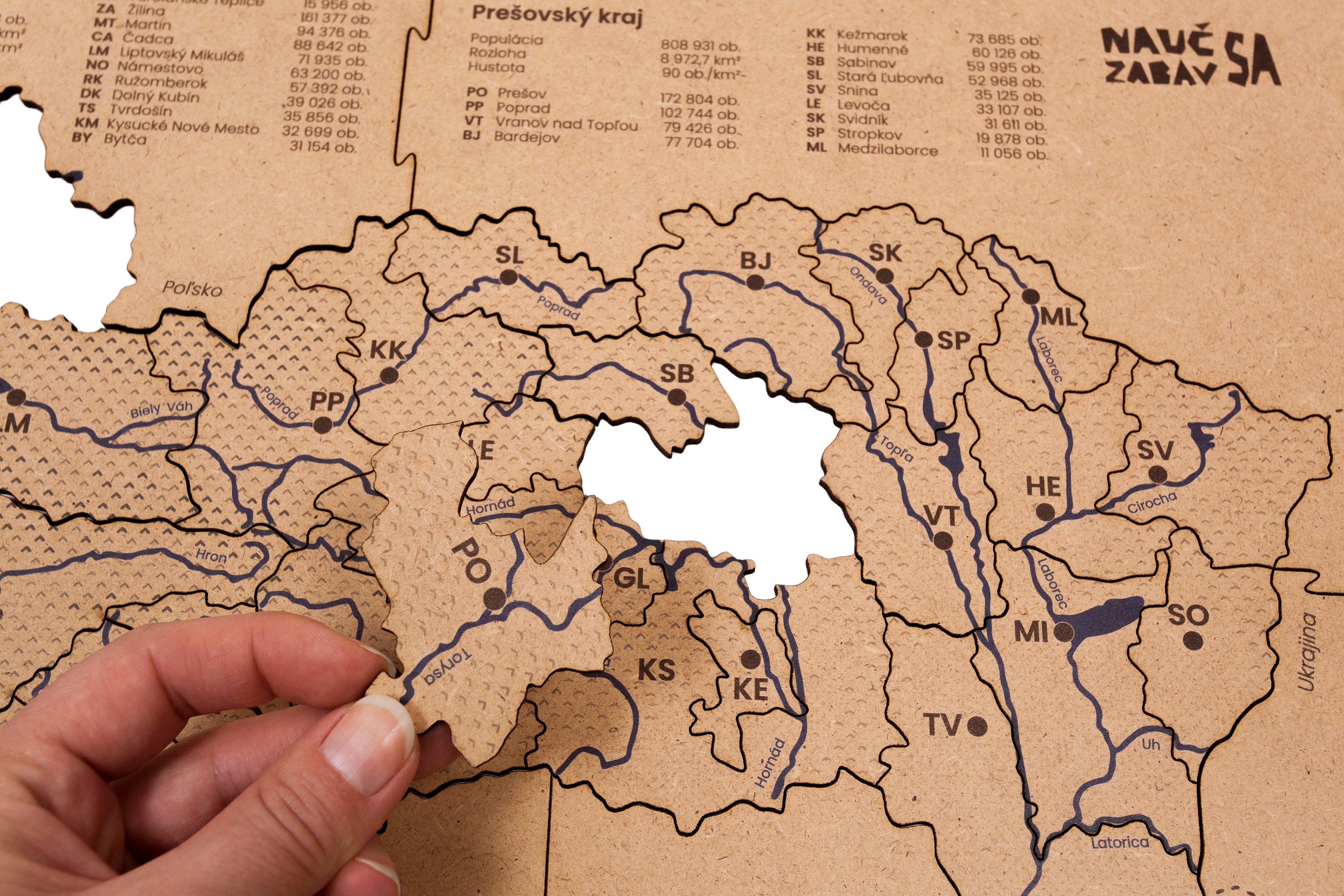 Slovakia Dictricts Map Puzzle Geography Puzzle Wooden Culture Slovak ...