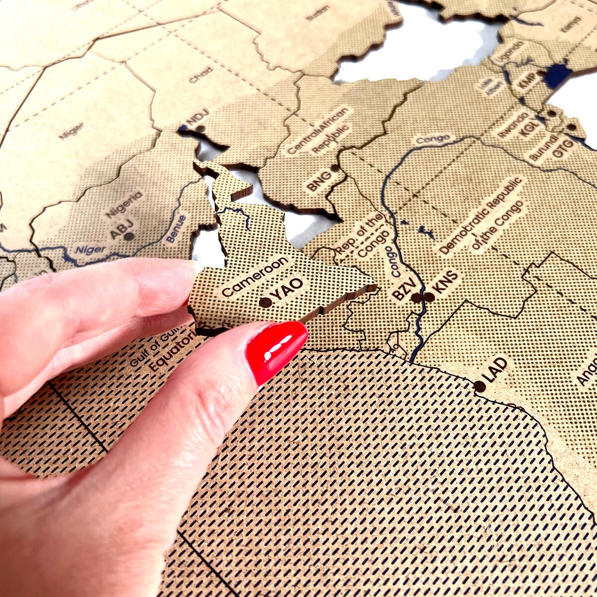 Africa Map Puzzle of Countries Geography Puzzle Wooden Educational ...