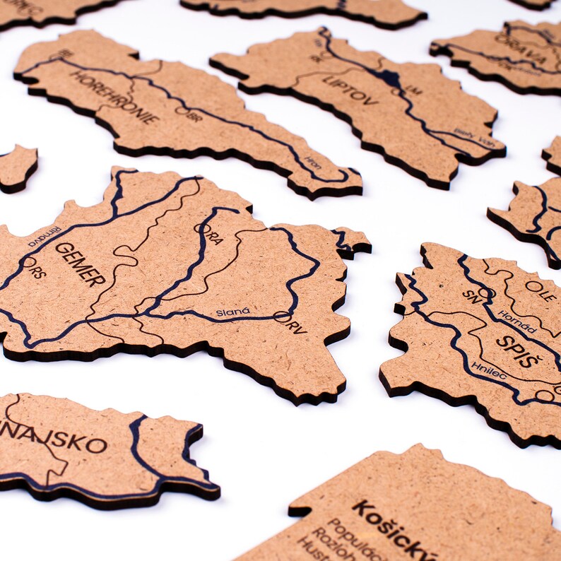 Slovakia Regions Map Puzzle Geography Puzzle Wooden Culture Slovak ...