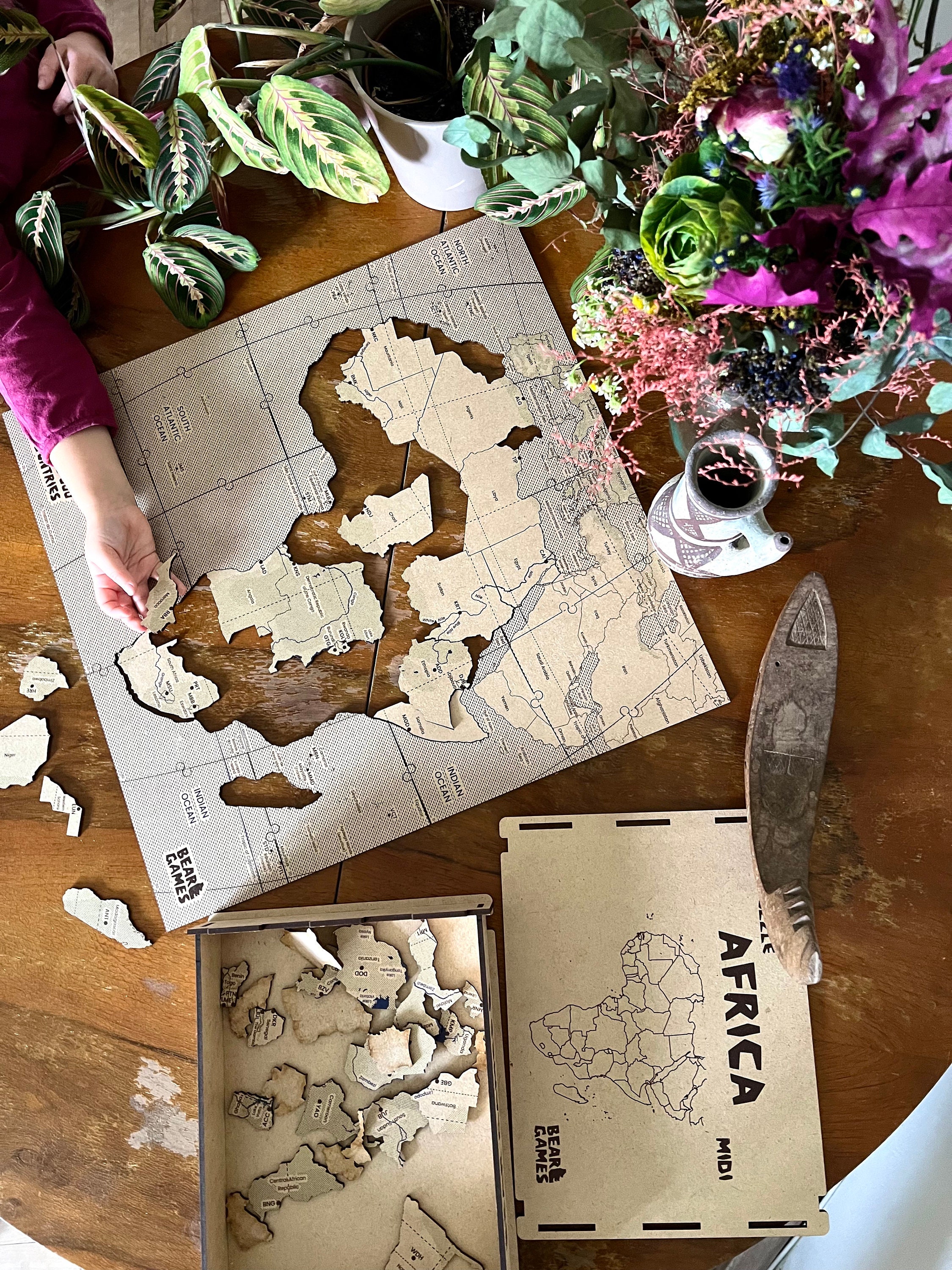 Africa Map Puzzle of Countries Geography Puzzle Wooden Educational ...