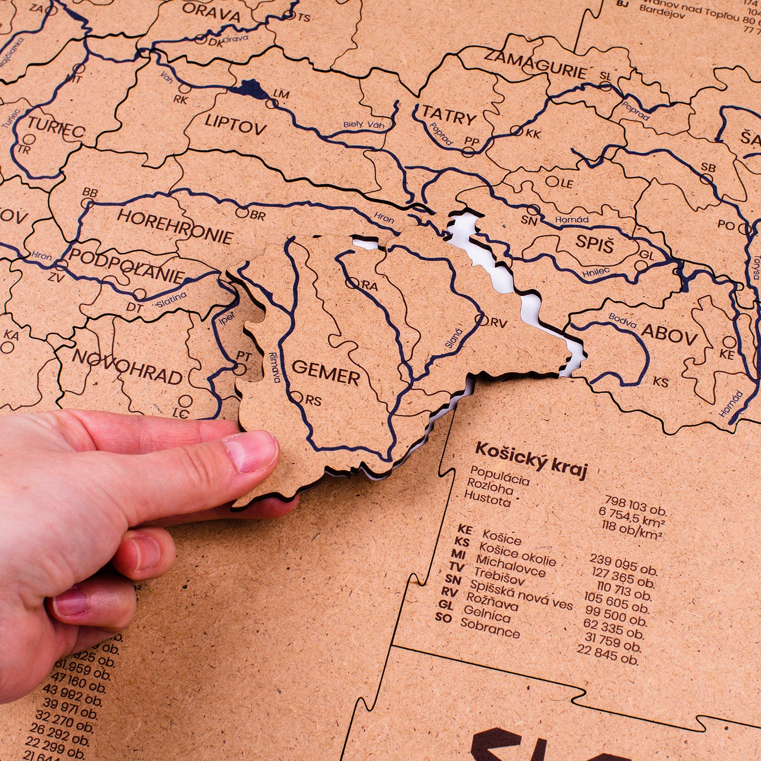 Slovakia Regions Map Puzzle Geography Puzzle Wooden Culture Slovak ...
