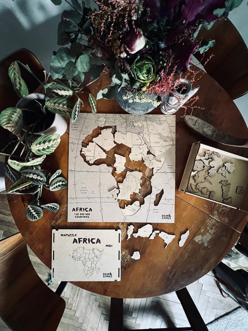 Africa Map Puzzle of Countries Geography Puzzle Wooden Educational ...