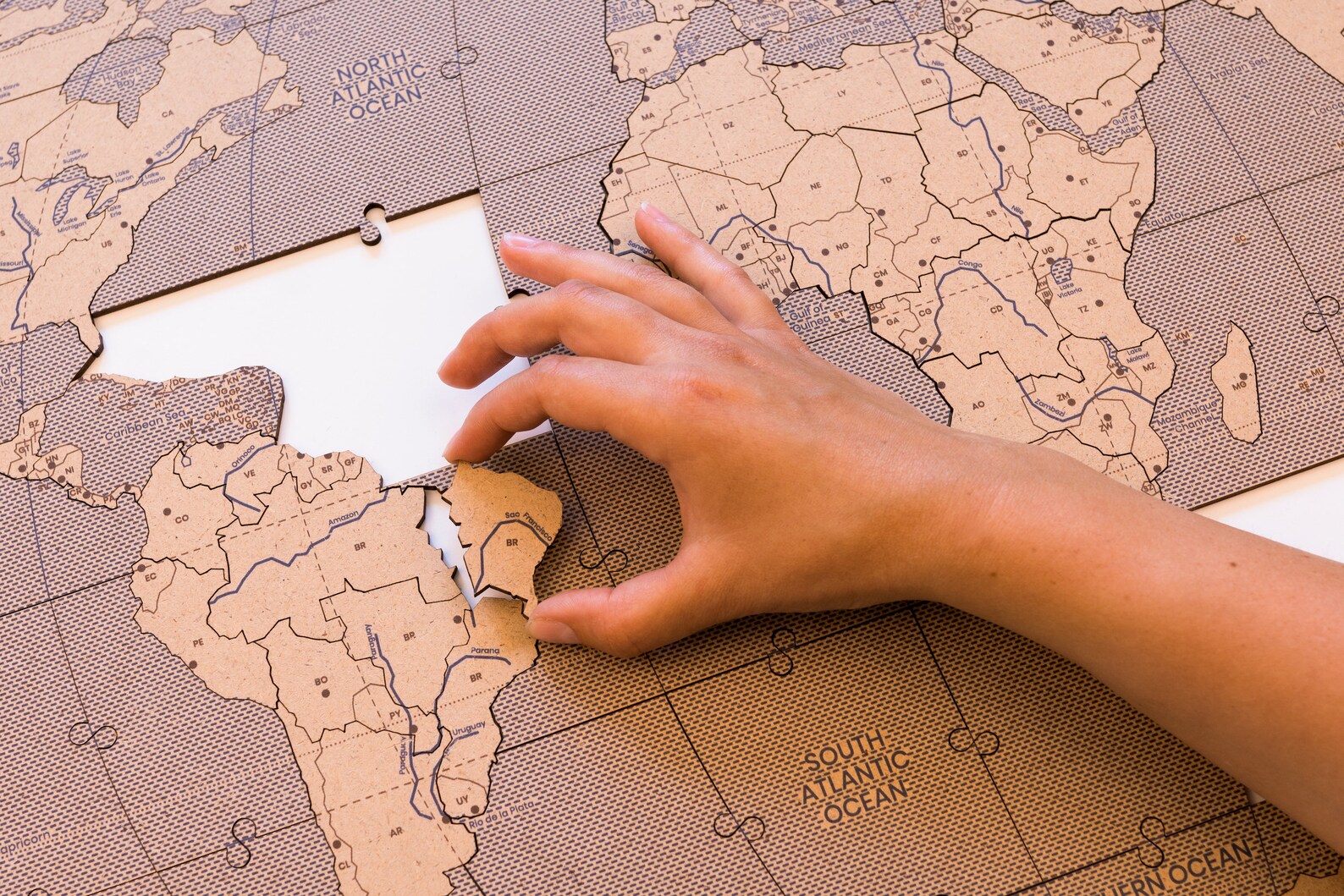 Map Puzzle of Whole World Countries Geography Puzzle Wooden Educational ...