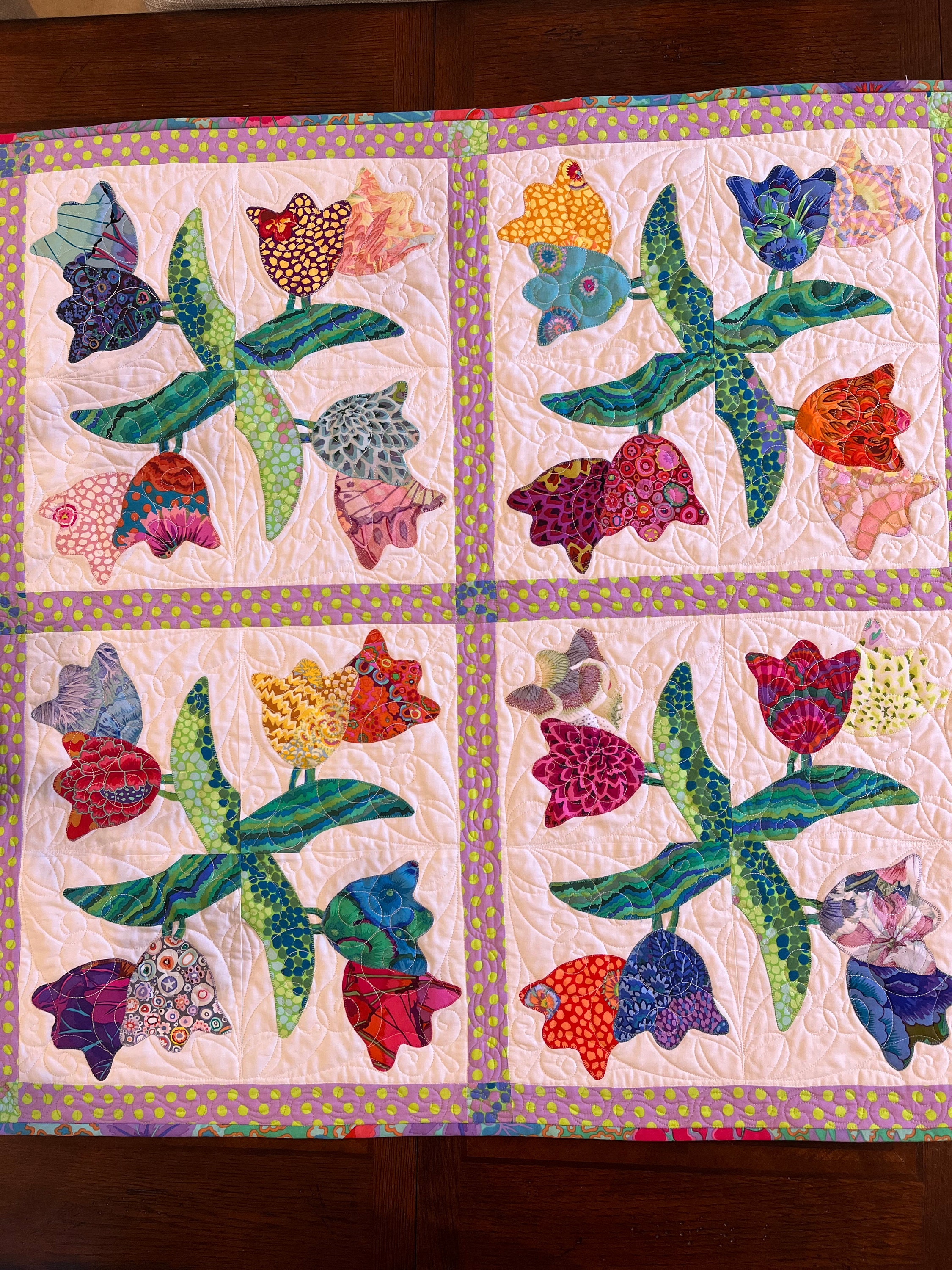 Handmade Quilted Tulip Table Topper Wall Hanging, Easter Mother's Day ...