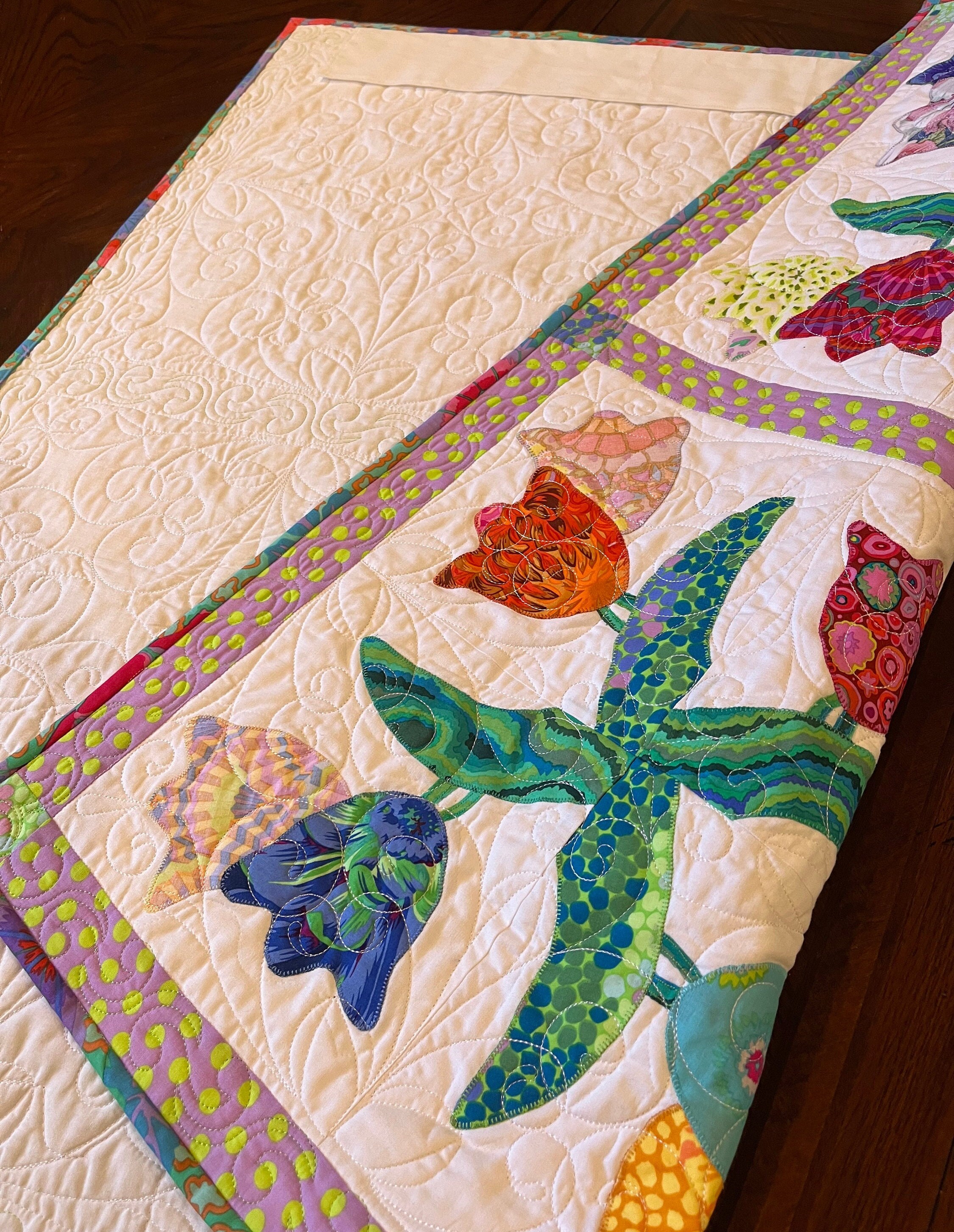 Handmade Quilted Tulip Table Topper Wall Hanging, Easter Mother's Day ...