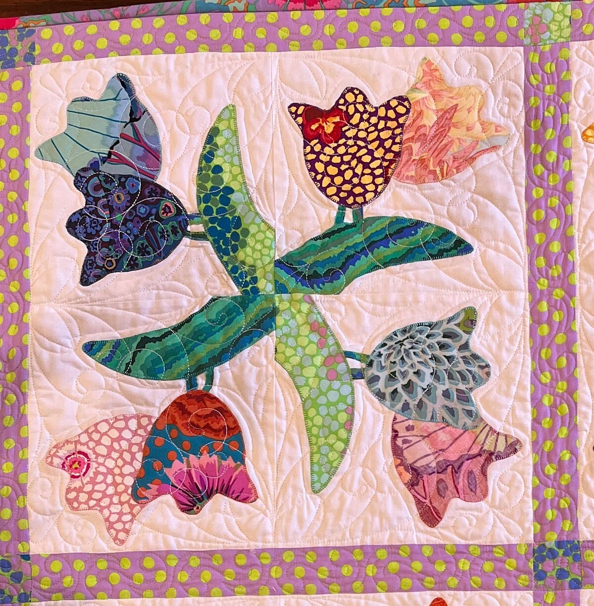 Handmade Quilted Tulip Table Topper Wall Hanging, Easter Mother's Day ...