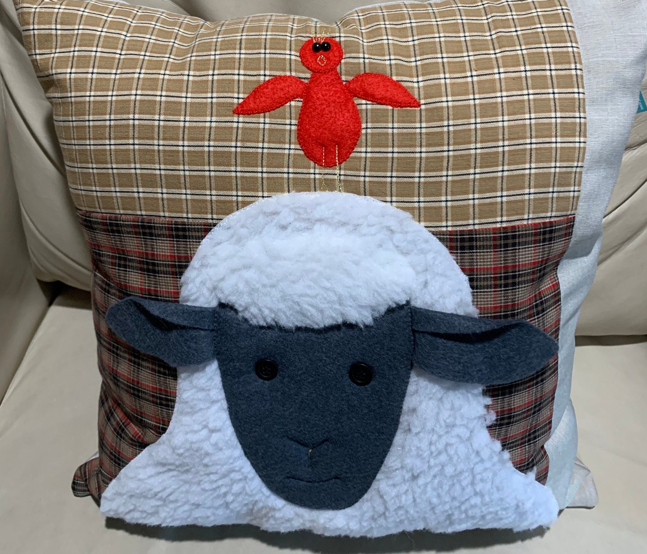 Handmade Wooly Lamb Throw Pillow: Farmhouse Nursery Decor - Etsy
