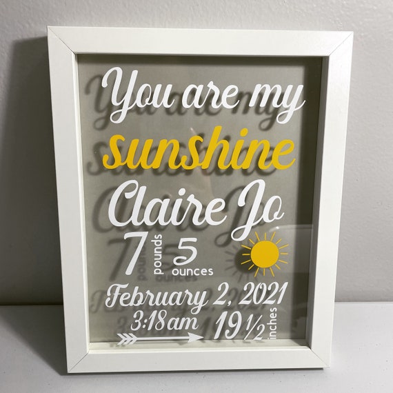 Personalized Baby Shadow Box Birth Stats You are my | Etsy