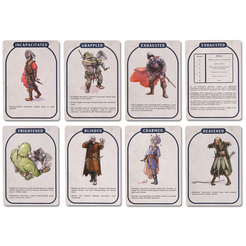 D&D Condition Cards for Fifth Edition | Compatible With Dungeons and ...