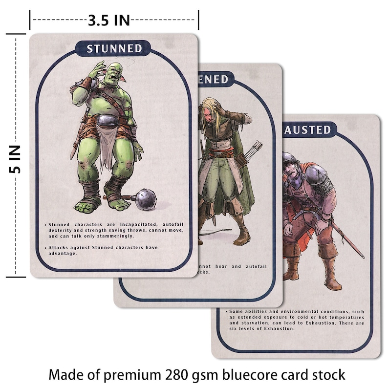 D&D Condition Cards for Fifth Edition | Compatible With Dungeons and ...