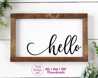 Hello SVG, Welcome Svg, Dxf, Png Instant Download, Front Door Sign SVG ...