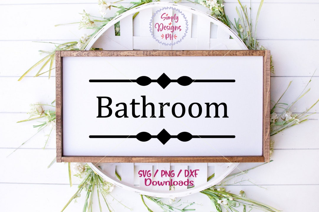 Bathroom Sign SVG, PNG, DXF File Downloads - Etsy