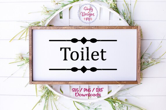 Toilet Sign SVG PNG DXF File Download Bathroom Svg File - Etsy
