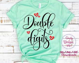 Double Digits SVG, Birthday Girl Svg, Dxf and Png Instant Download ...