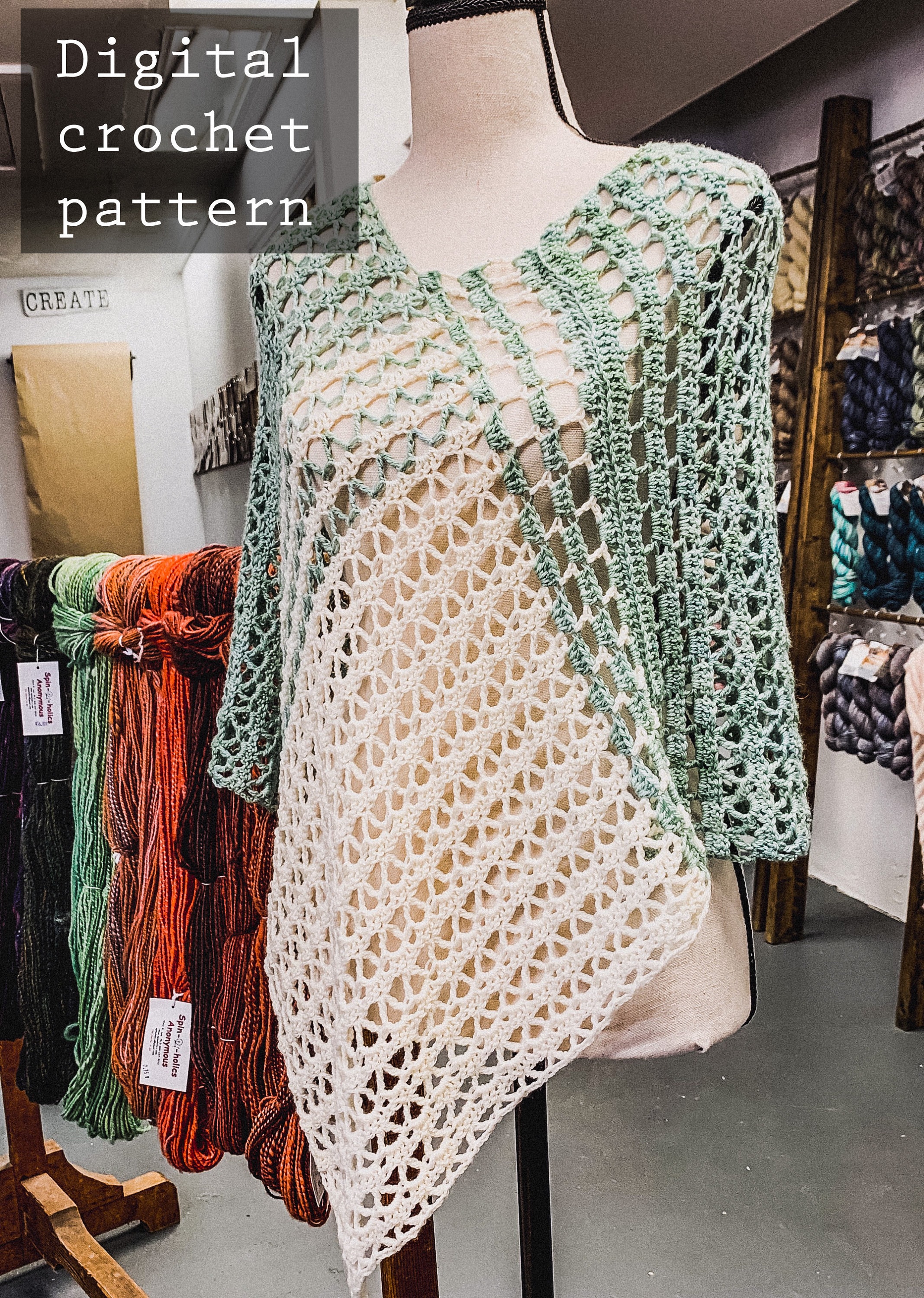CROCHET PATTERN/ Open Weave Pon-shawl / Crochet Poncho/ Crochet Wrap - Etsy
