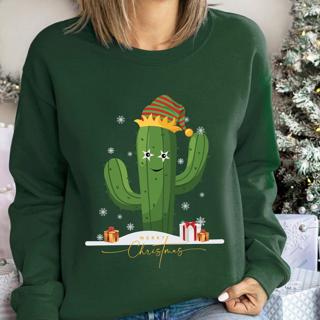Desert Christmas Cactus SVG | Funny Saguaro Holiday PNG | Southwest ...