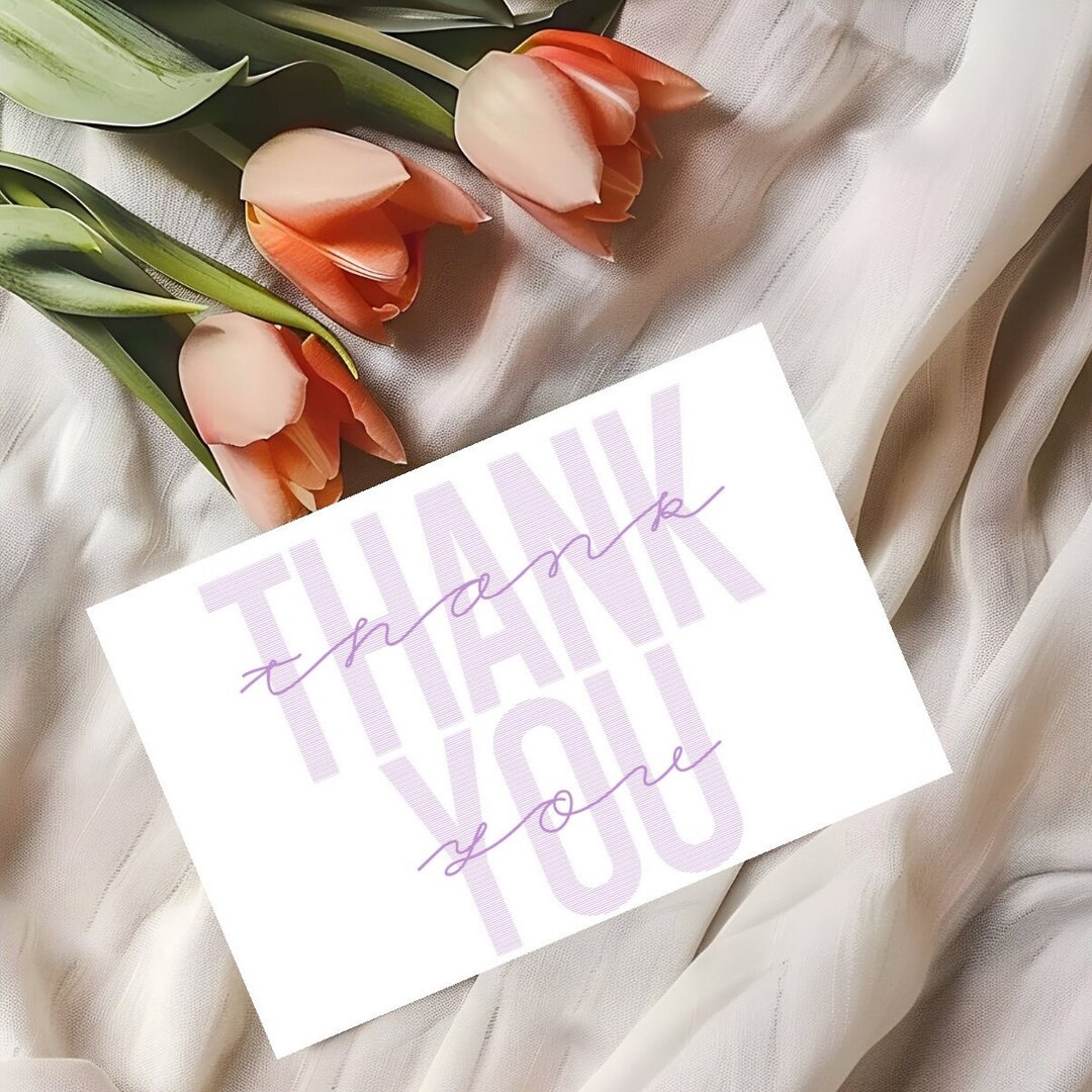 Simple Thank You Card, Downloadable, Svg, Png, Pdf, Small Buissness ...