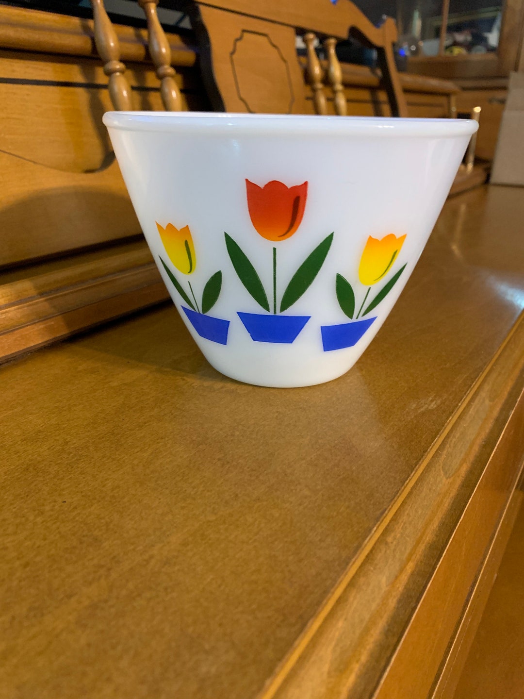 Vintage Fireking Tulip Bowls - Etsy