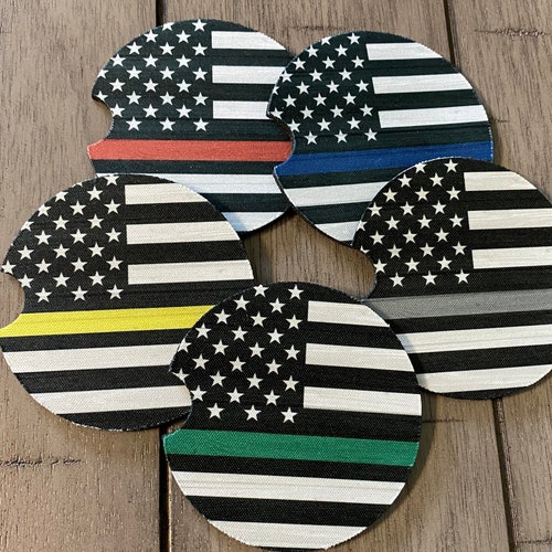 Thin Blue Line Glitter Car Coasters Cup Holder Accessories - Etsy
