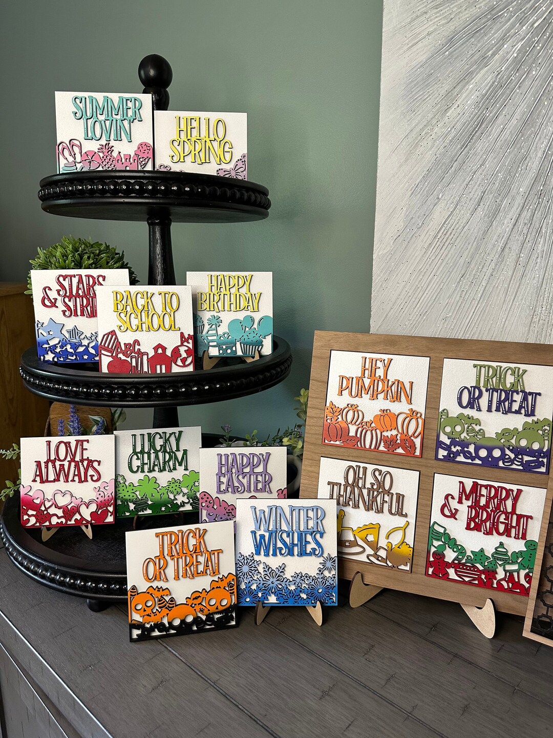 Leaning Ladder Inserts / Year-round Interchangeable Signs / Seasonal ...