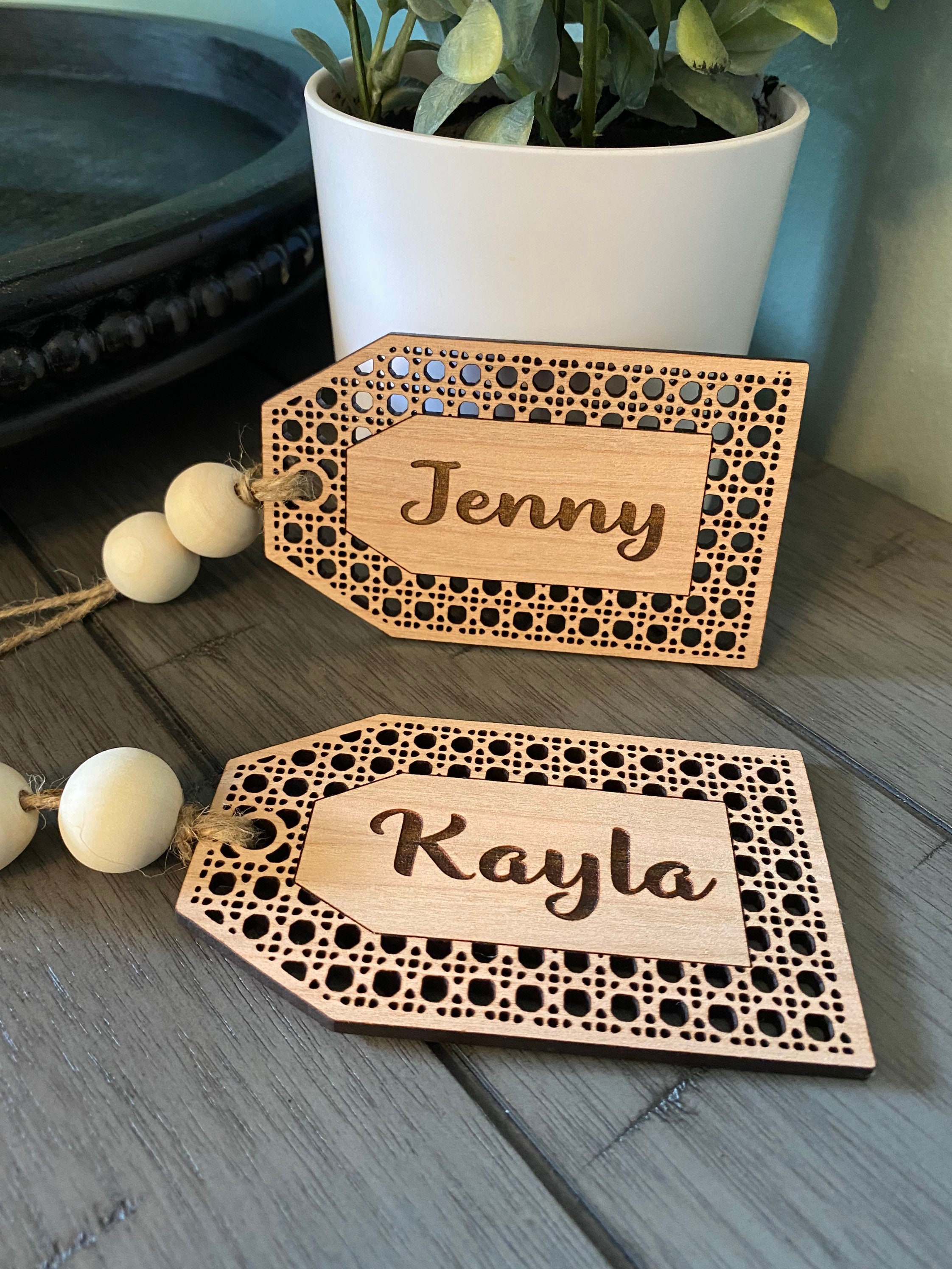 Personalized Stocking Tag / Custom Wooden Gift Tag / Gift Attachment ...