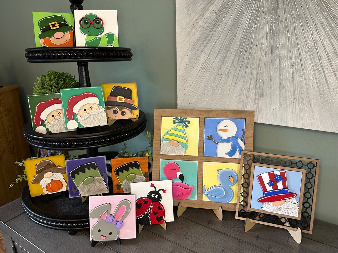 Leaning Ladder Inserts / Interchangeable Year-round Signs / Shelf ...