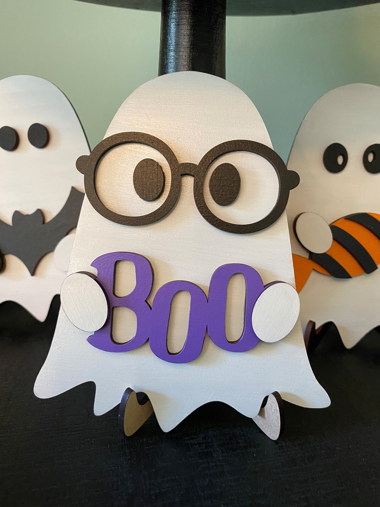 Happy Halloween Tiered Tray Decor / Cute Ghost Mantel Decor / Trick or ...