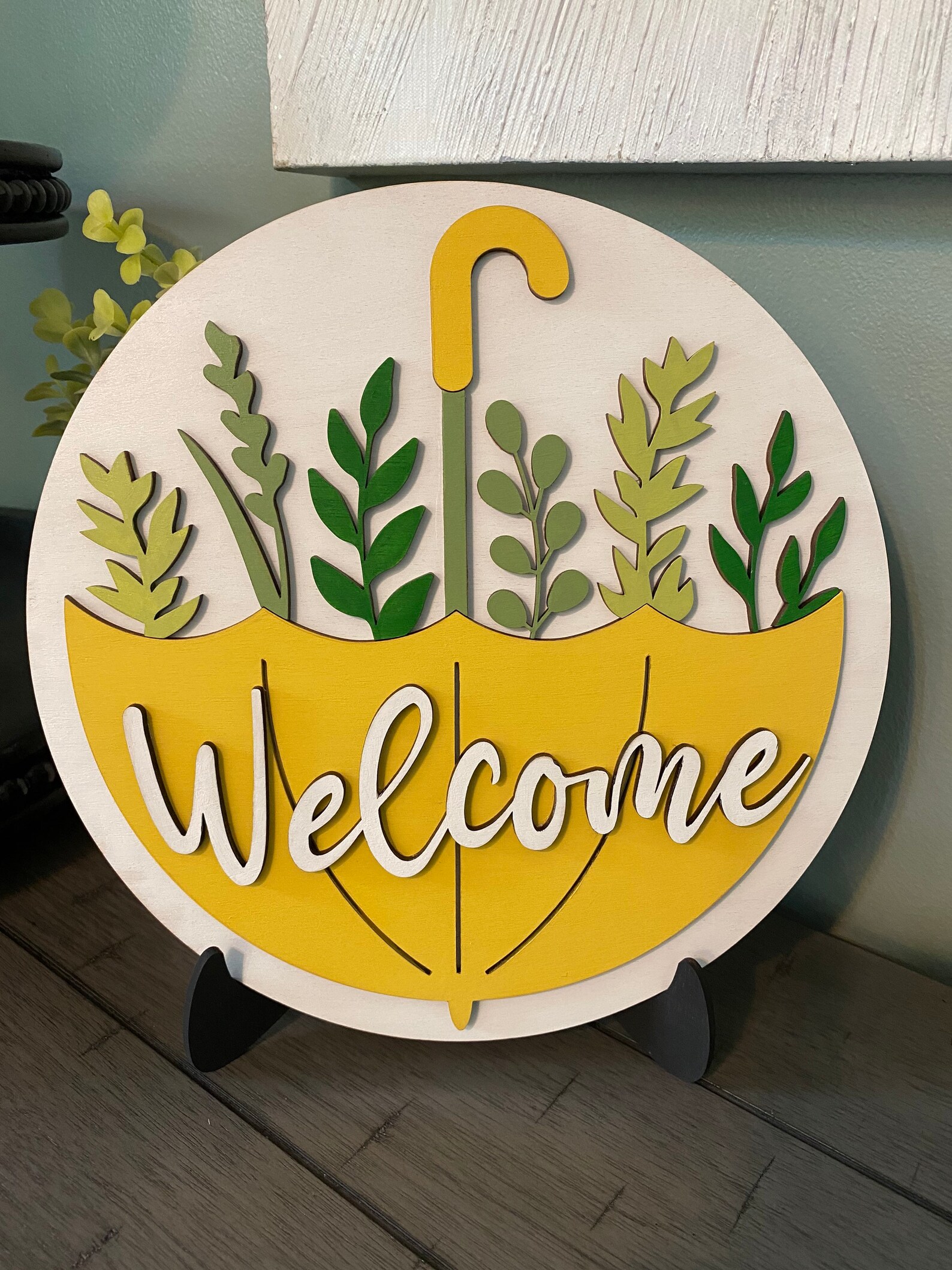 Welcome Table Sign / Shelf Sitter / Tiered Tray Decor / Wooden - Etsy