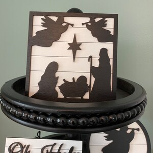 Nativity Scene Tiered Tray Decor / Christmas Home Decor / Religious ...
