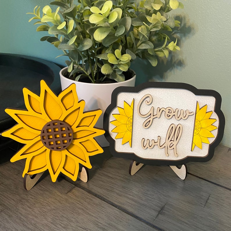 Sunflower Tiered Tray Decor / Farmhouse Home Decor / - Etsy