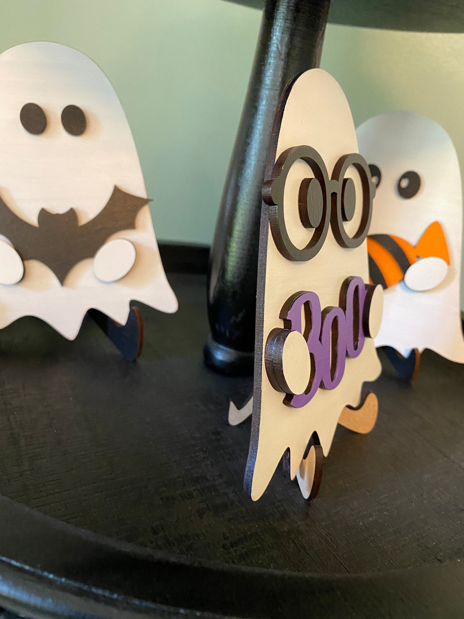 Happy Halloween Tiered Tray Decor / Cute Ghost Mantel Decor / Trick or ...