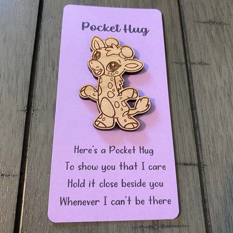 Pocket Hug / Wooden Animal Pocket Hug / Pocket Coin Keepsake / | Etsy
