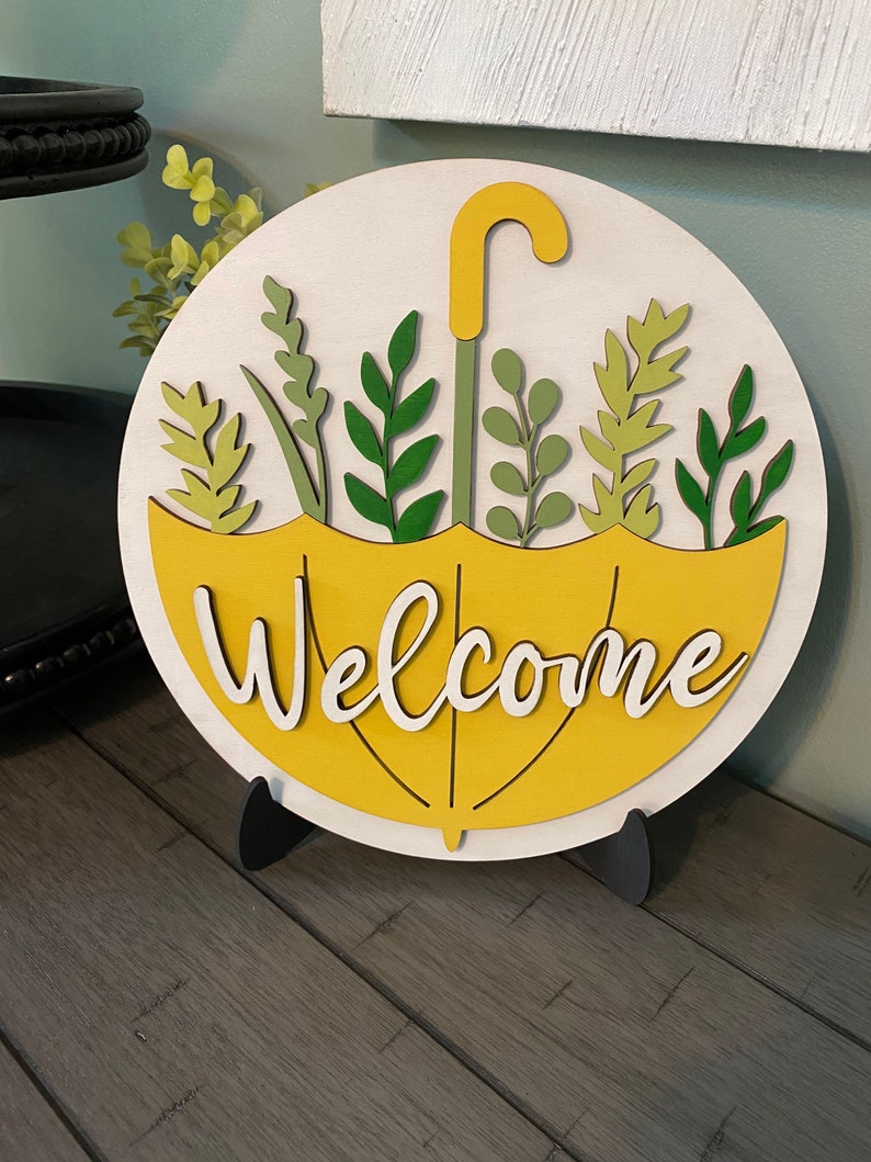 Welcome Table Sign / Shelf Sitter / Tiered Tray Decor / Wooden 3D ...