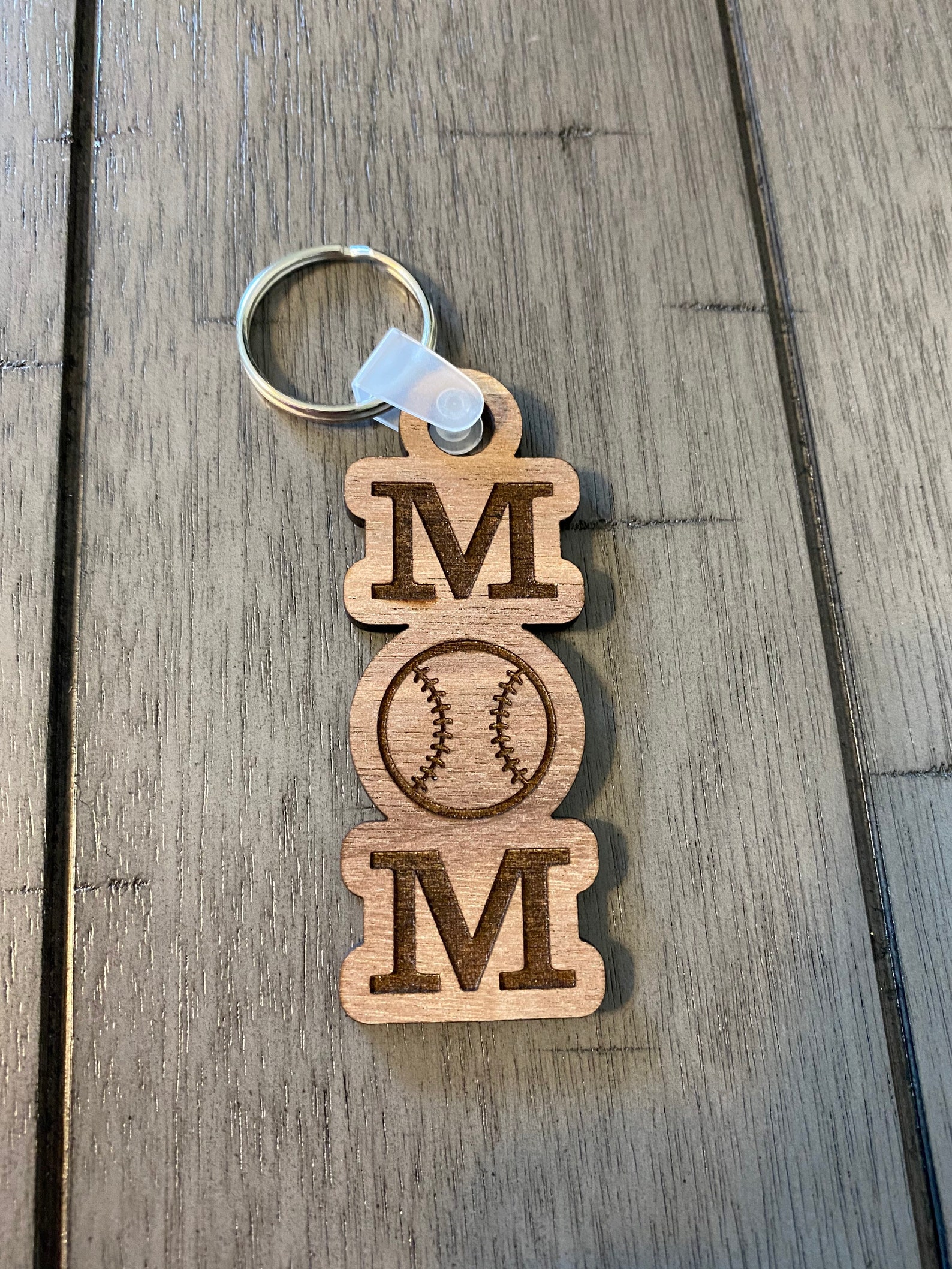 Mom Sports Keychain / Laser Engraved Wooden Keychain / - Etsy