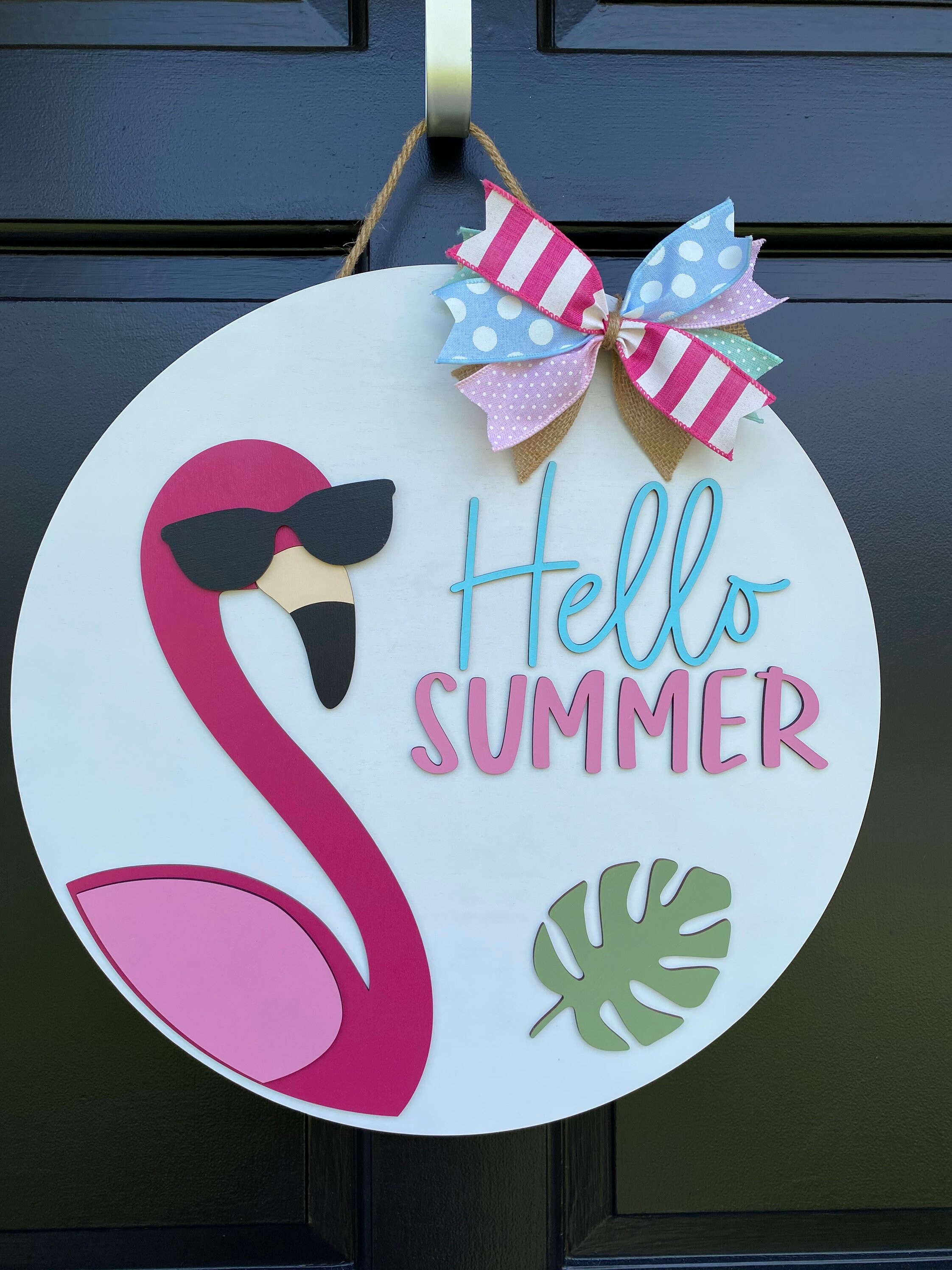 3D Hello Summer Door Hanger / Colorful Door Hanger / Wreath - Etsy