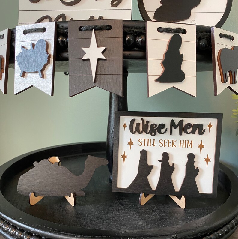 Nativity Scene Tiered Tray Decor / Christmas Home Decor / - Etsy