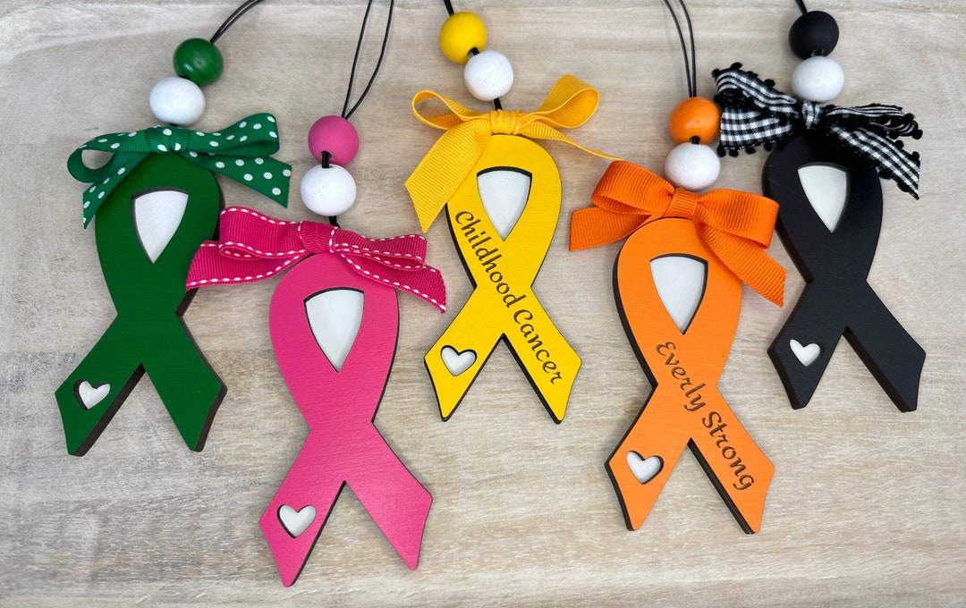 3D Cancer Ribbon Ornament / Cancer Car Charm / Personalized Ornament ...