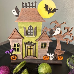 Standing Haunted House / Shelf Sitter / Tiered Tray Decor / 3D ...
