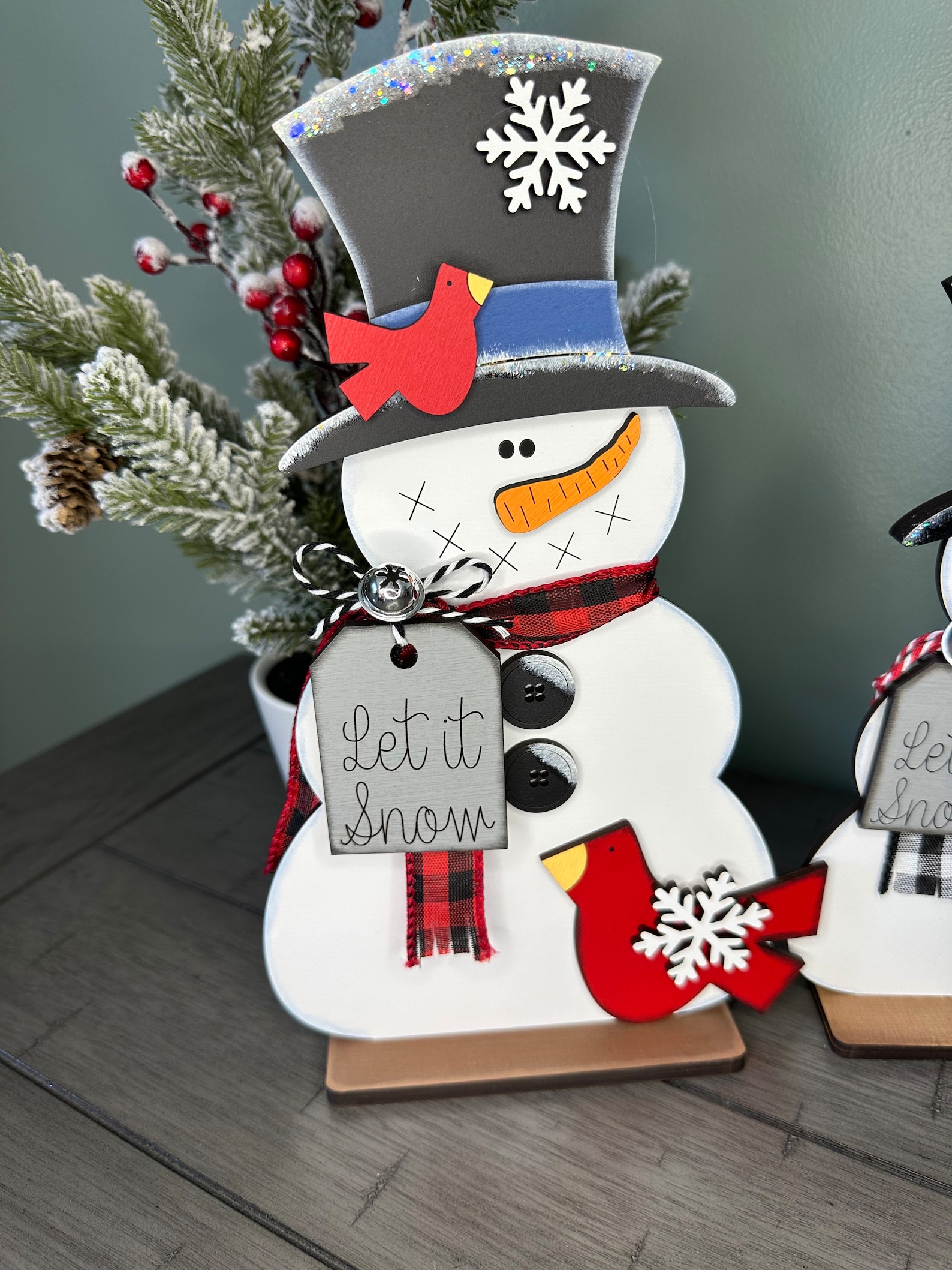Snowman Shelf Sitter / Standing Snowman Winter Decor / 3D Wooden Sign ...